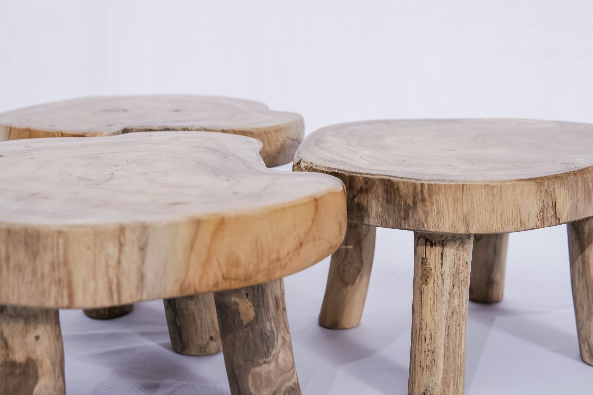 FairIndo : Mini-Tabouret Rond en Teck ETIK